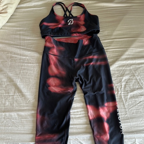 Peloton | Pants & Jumpsuits | Peloton Black And Red Workout Ensemble ...